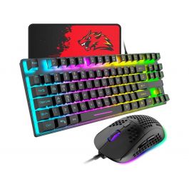 T2 Gaming Keyboard and Mouse Combo,88 Keys Compact Rainbow Backlit ...